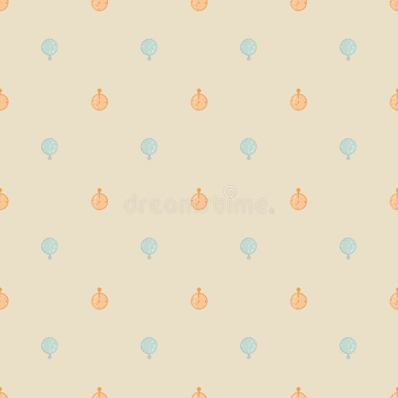 Abstract Technology Seamless Pattern with Orange and Blue Colored Timer ...