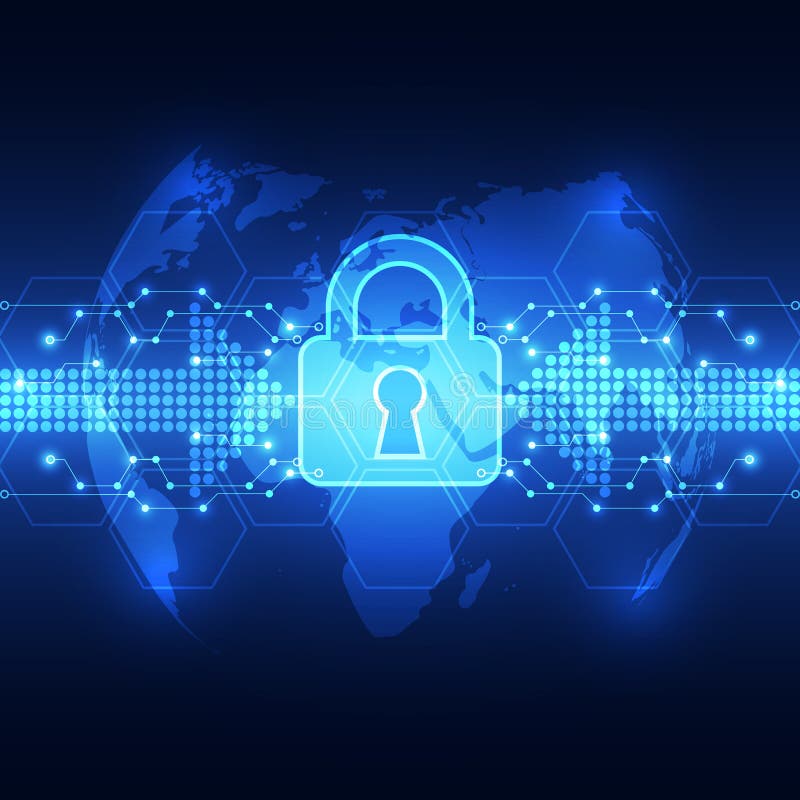 Abstract Technology Security on Global Network Background, Vector ... Abstract Technology Security on Global Network Background, Vector ...