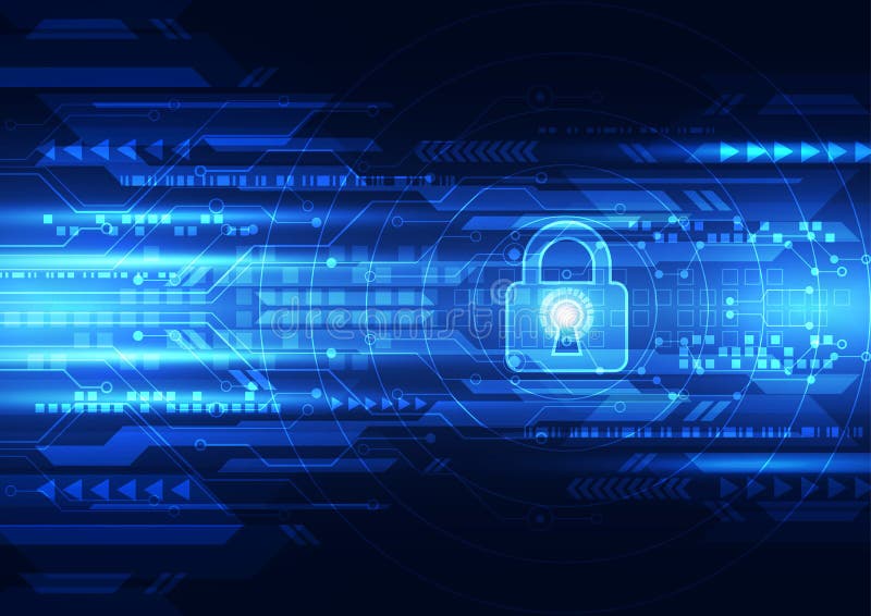 Abstract Technology Security on Global Network Background, Vector ...