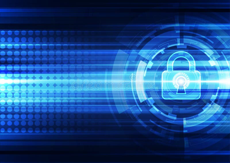 Abstract Technology Security on Global Network Background, Vector ...