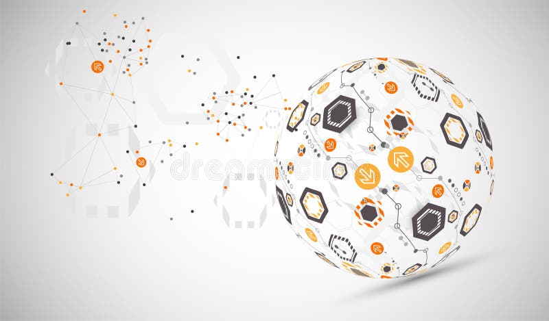 Global Network Icon. Abstract Structure of Worldwide Web. Sphere with ...