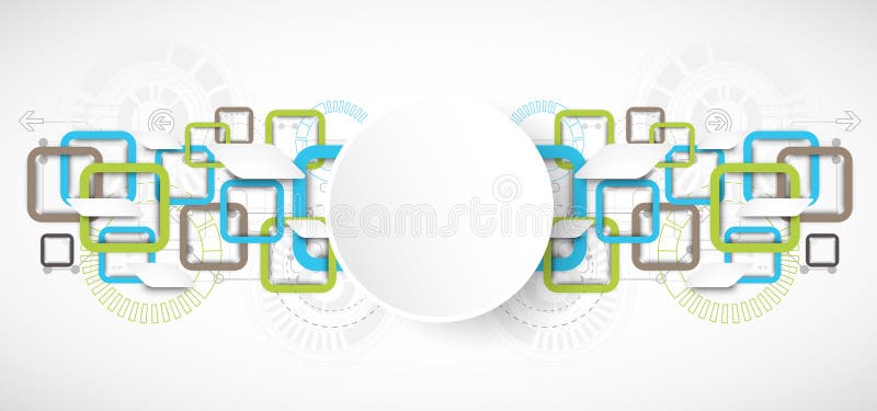 Abstract Technology Square Background Stock Vector - Illustration of ...