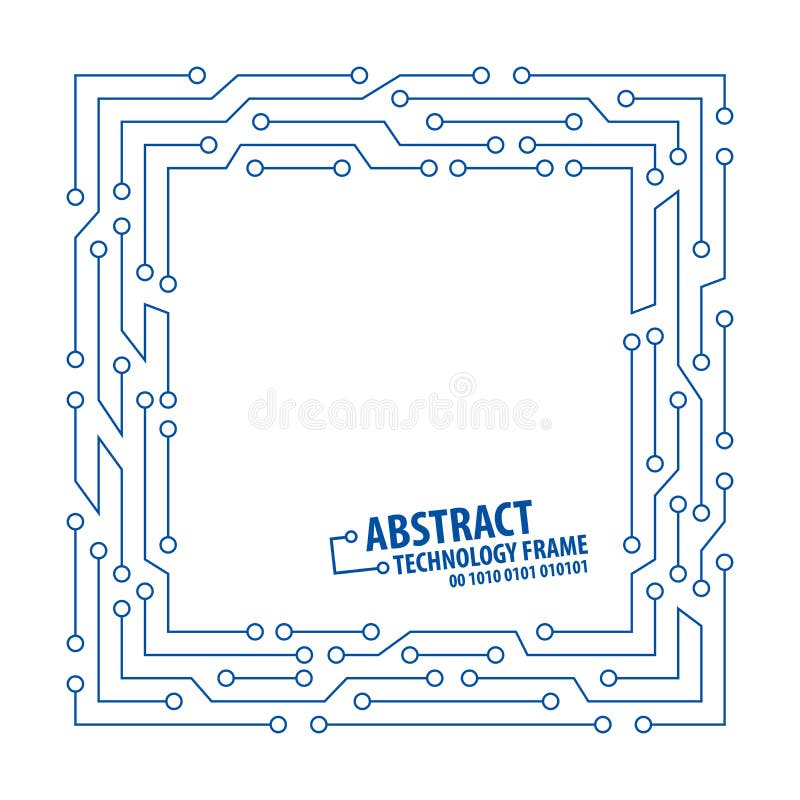 Abstract Technology Square Frame Stock Vector - Illustration of design ...