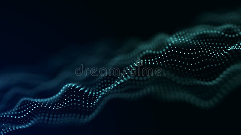Abstract Technology Stream Background Digital Dynamic Wave Of Dots