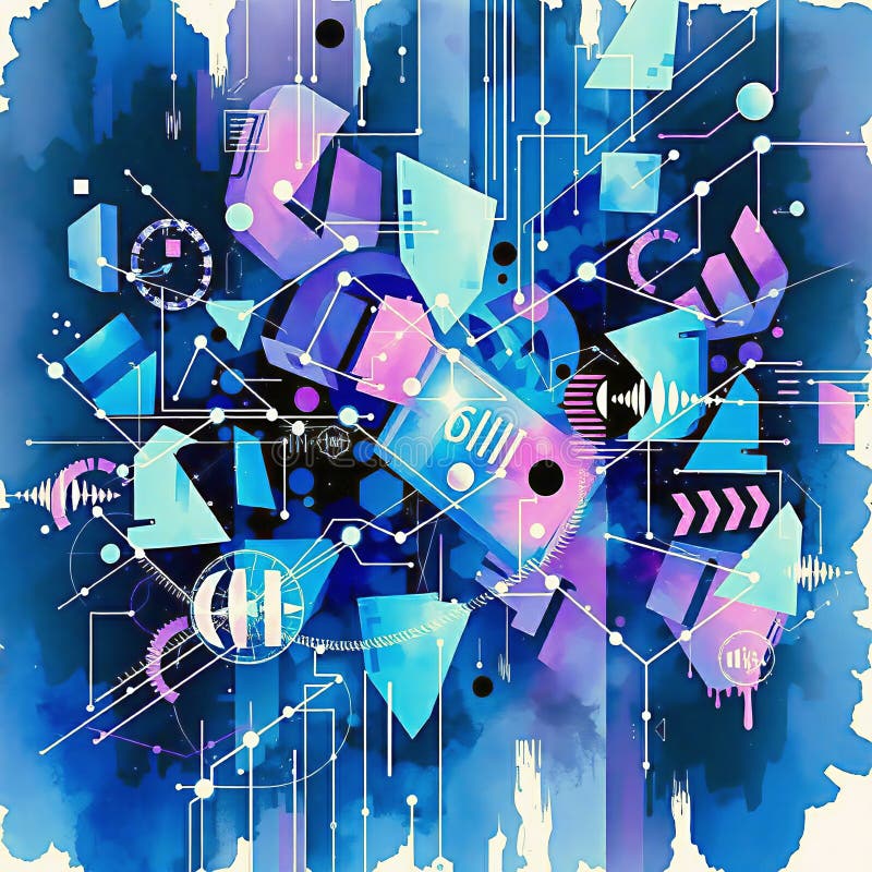 Abstract Technology-themed Images Symbolize Innovation, Connectivity ...