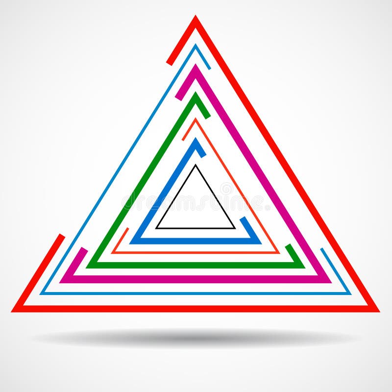 Abstract Technology Triangle with Lines Stock Vector - Illustration of ...