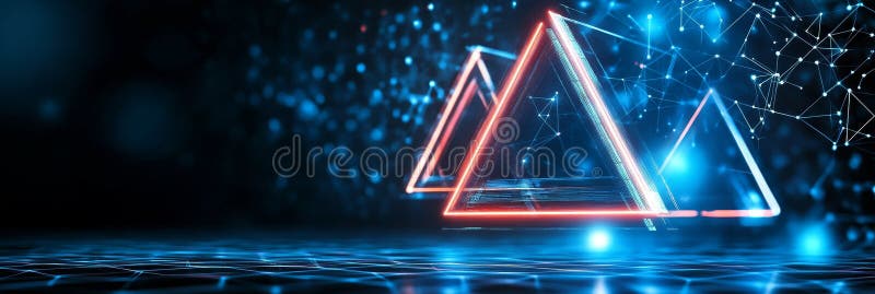 Abstract Technology and Triangles Representing Data Connection ...