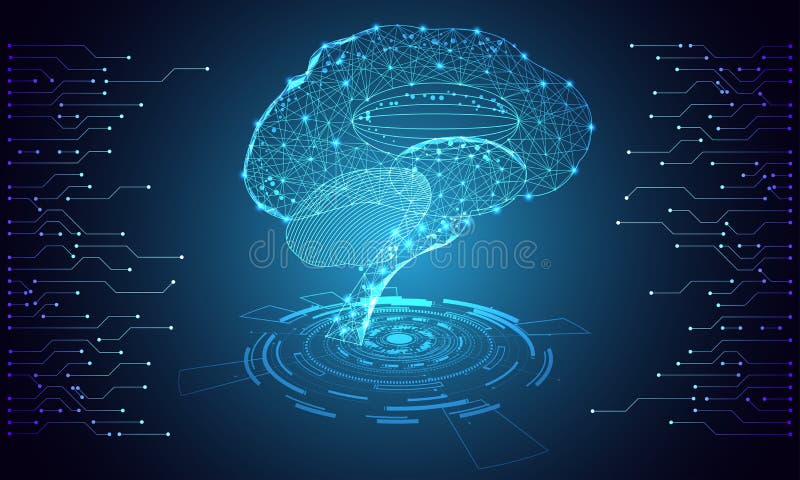 Abstract Technology Ui Futuristic Concept Brain Hud Interface Ho Stock ...