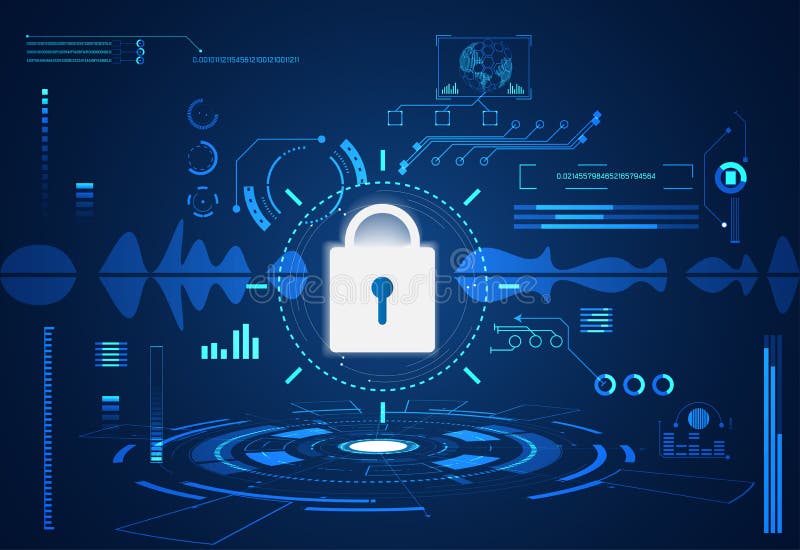 Abstract Technology Ui Futuristic Concept Cyber Security Hud Int Stock ...
