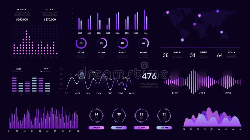 Abstract Technology User Interface. Data Screen with Chart Graphic Ui ...