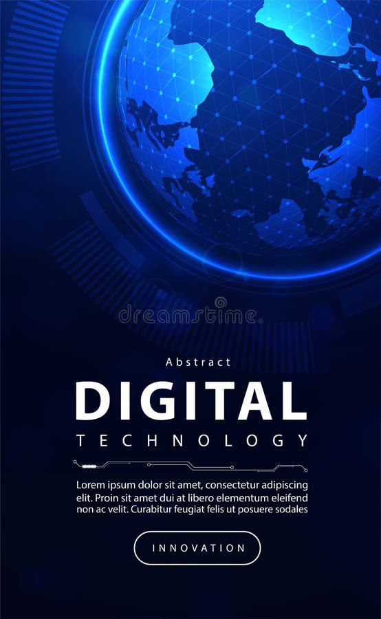 Digital Ai Big Data Technology Futuristic Blue Background, Cyber Cloud ...