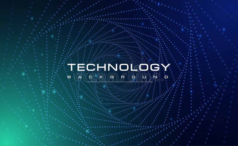 Digital Technology Blue Green Background Online Cyber Media Algorithm ...