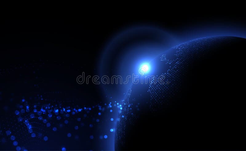 Digital Technology Worldwide Global Network Internet Connection Blue ...