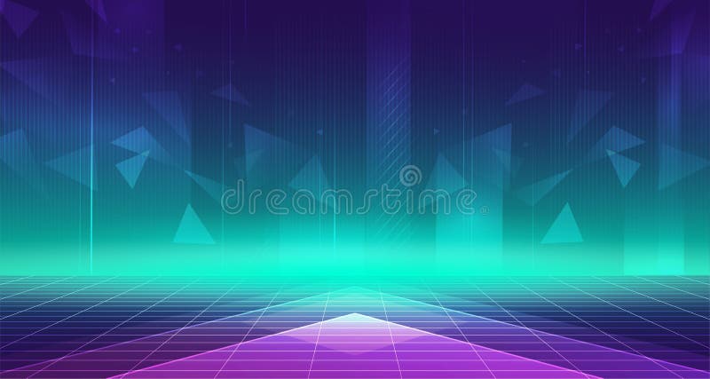 Digital Technology Metaverse Neon Blue Pink Background, Cyber ...