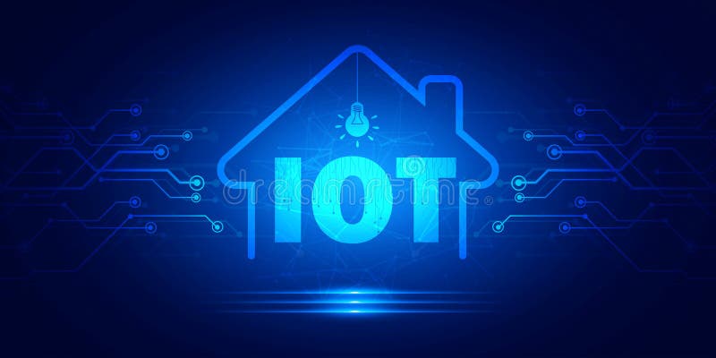 Abstract Digital Technology Futuristic Home IOT Internet of Things Blue ...
