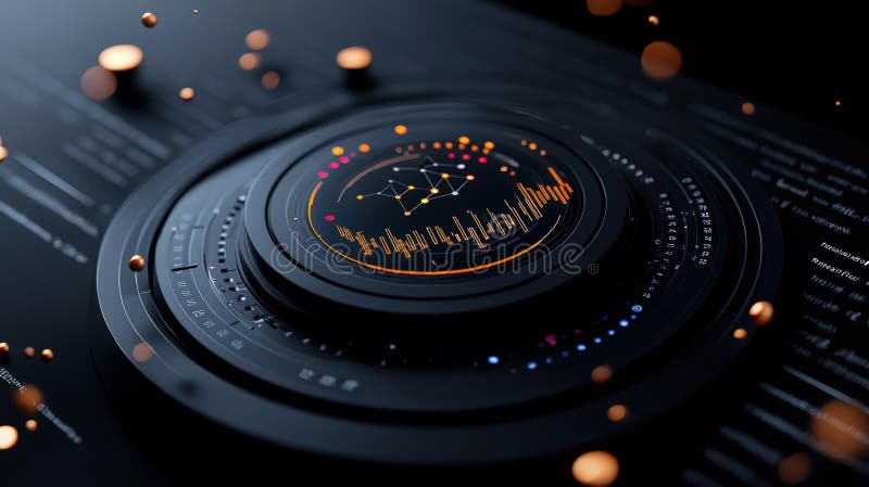 Abstract Technology Visualization Dark Background Stock Illustration ...