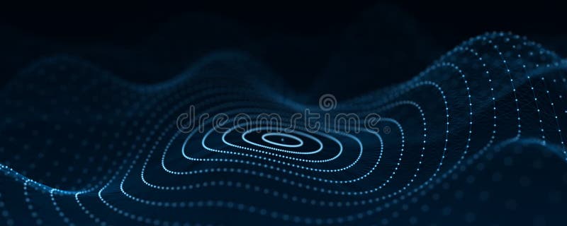 Abstract Technology Wave. Flow of Particles. Big Data Transfer ...