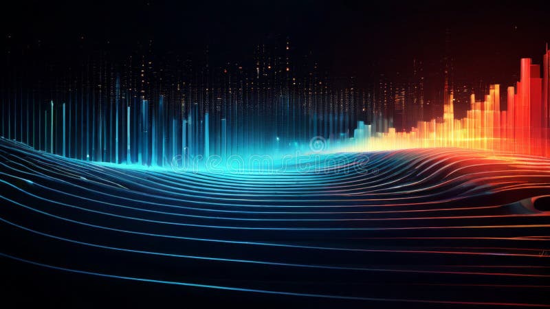 Abstract Technology Wave with Lines, Motion Background. Neon Light. 3d ...