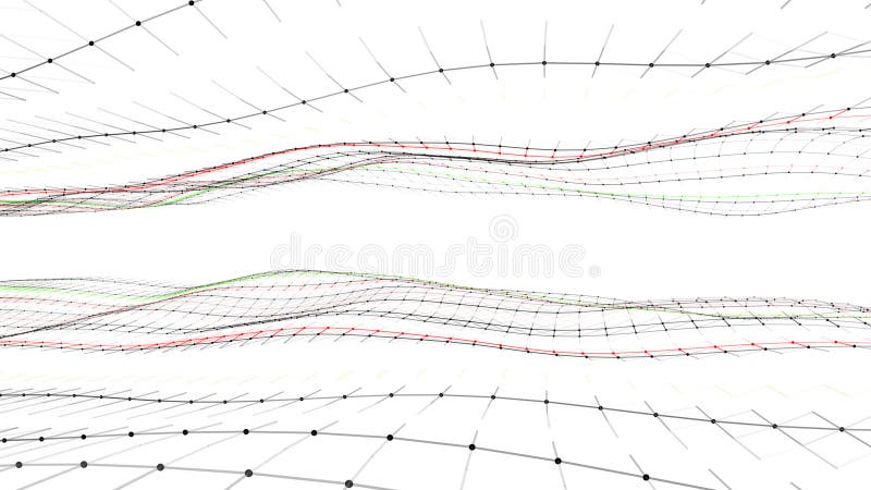Abstract Technology Wave of Particles. Big Data Visualization. Vector ...