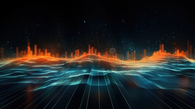 Abstract Technology Wavy Background Design. Hi-tech, AI and Big Data ...