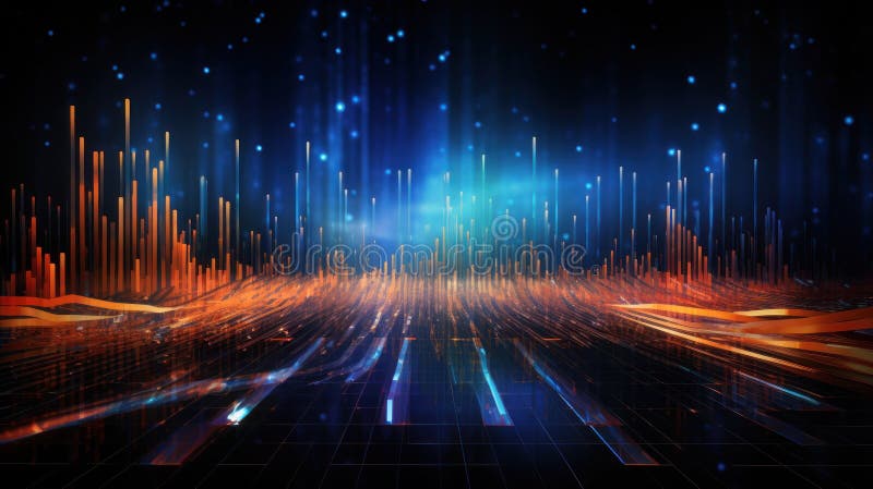 Abstract Technology Wavy Background Design. Hi-tech, AI and Big Data ...