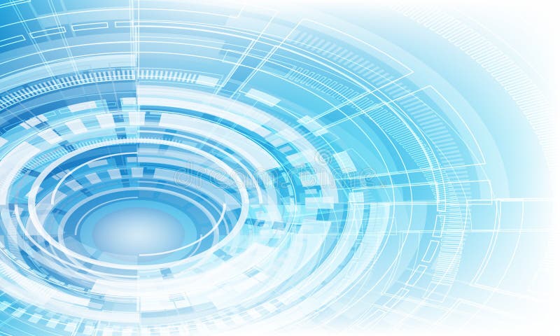 Abstract Technology White Blue Circular System Cyber Futuristic Design ...
