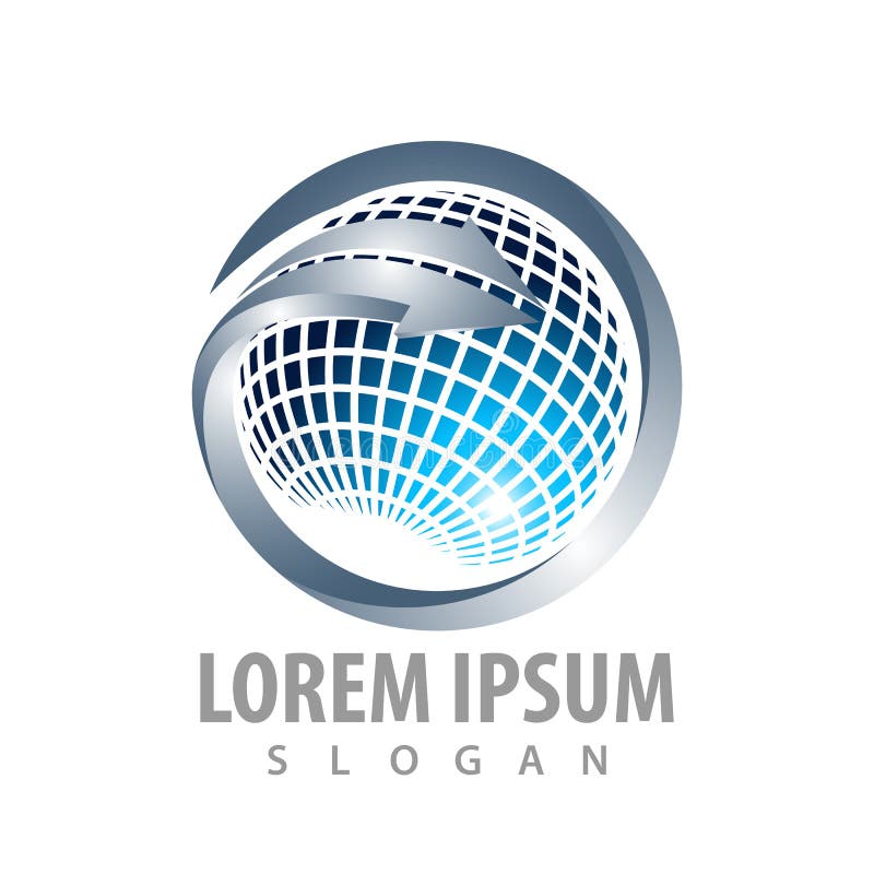 3D Abstract Technology Sphere Logo Concept Design. Symbol Graphic ...