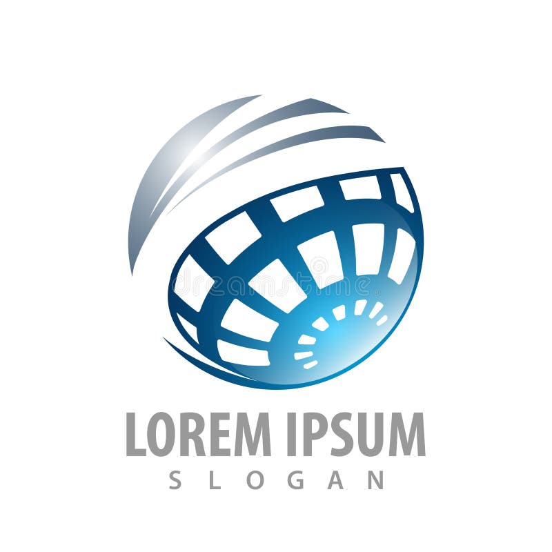 Abstract Technology World Blue Sphere Logo Concept Design. Symbol ...