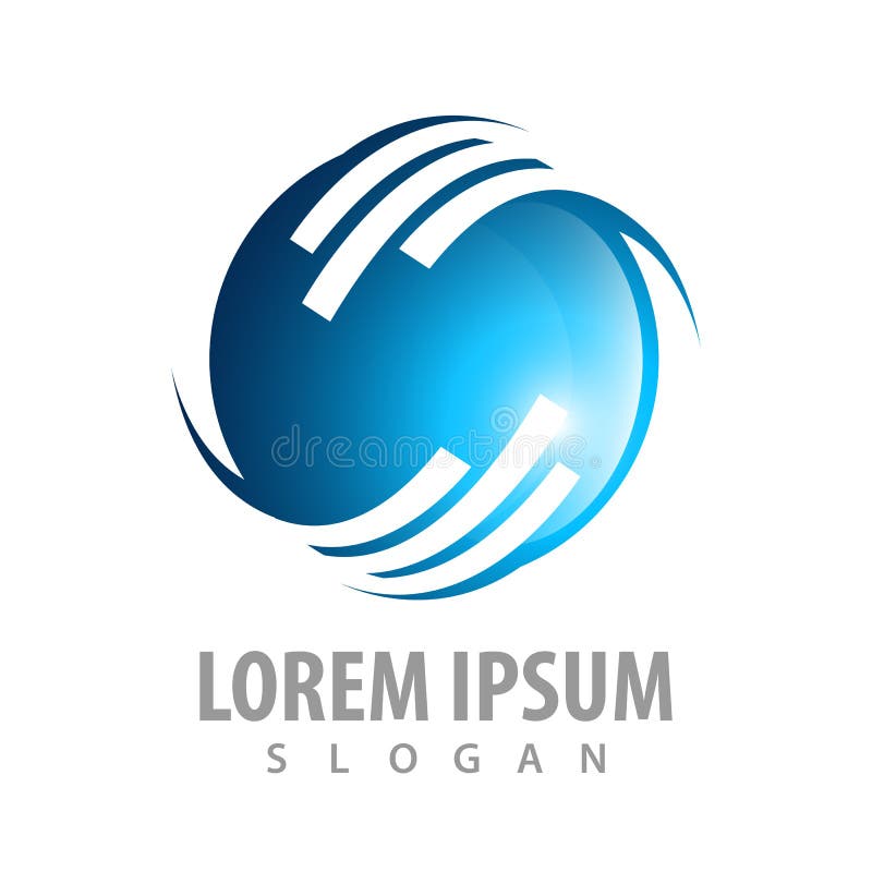 Abstract Technology World Blue Sphere Logo Concept Design. Symbol ...