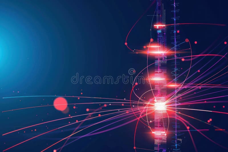 Abstract Telecom Technology Ultimate Connect Background. Generative AI ...
