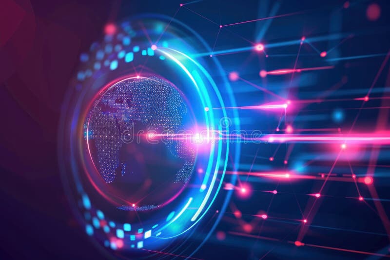 Abstract Telecom Technology Ultimate Connect Background. Generative AI ...