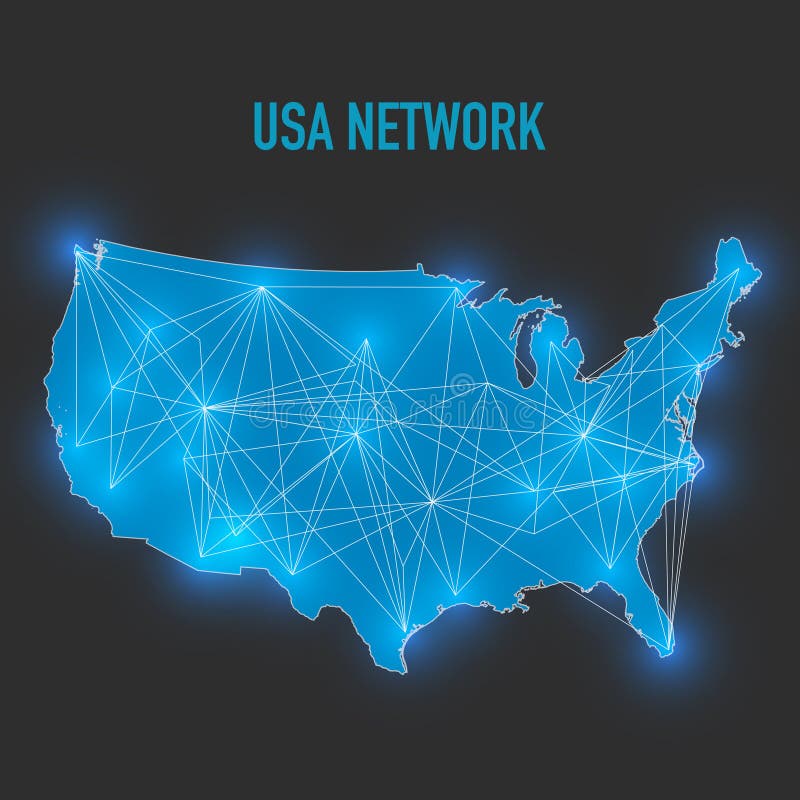 Abstract Telecommunication Network Map. Business Conections. Vector ...