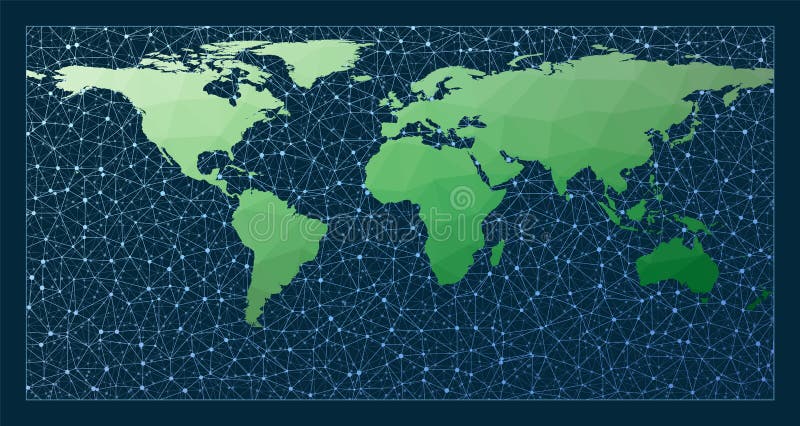 Abstract Telecommunication World Map. Stock Vector - Illustration of ...