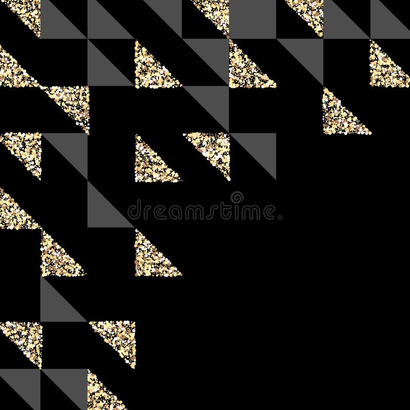 Abstract Template Background with Gold Triangle Shapes. Vector ...