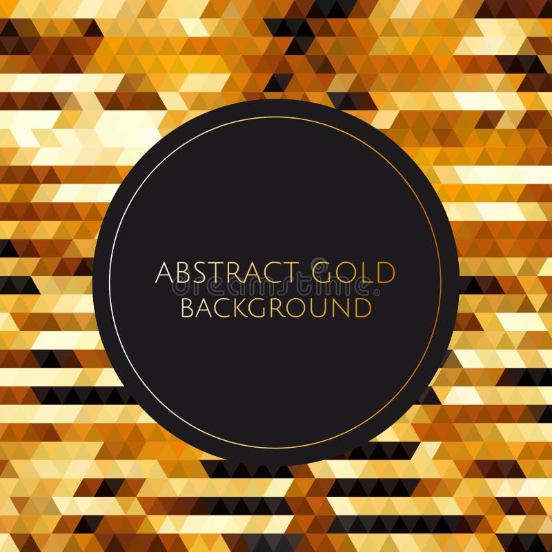 Abstract Template Background with Gold Triangle Shapes. Vector ...