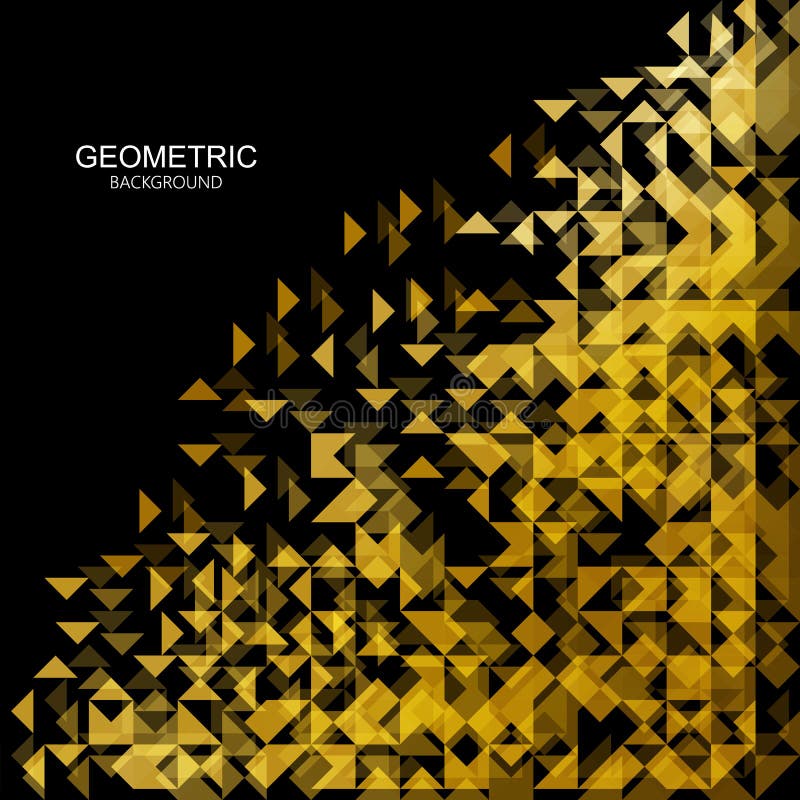 Abstract Modern Geometric Template Background With Gold Triangle Shapes ...