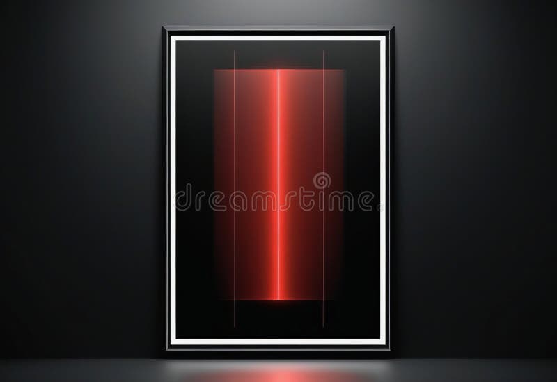 Abstract Template Black Frame Layout Metallic Red Light on Dark ...