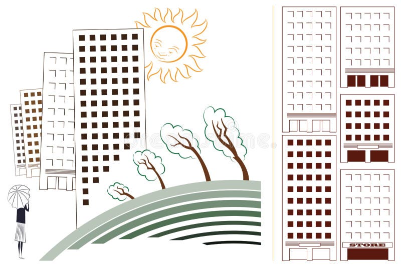 Abstract Template City Vector Illustration Stock Vector - Illustration ...