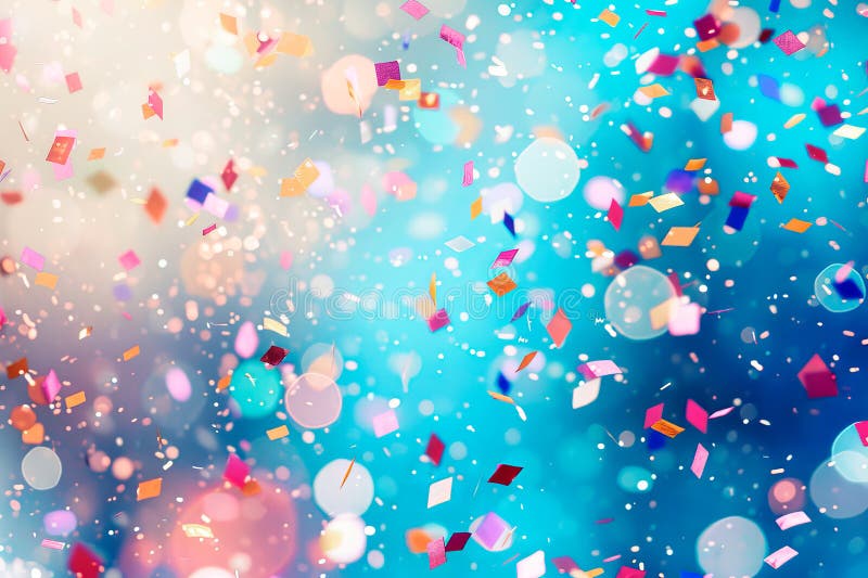 Abstract Template Explosion of Confetti on Colored Background. Concept ...