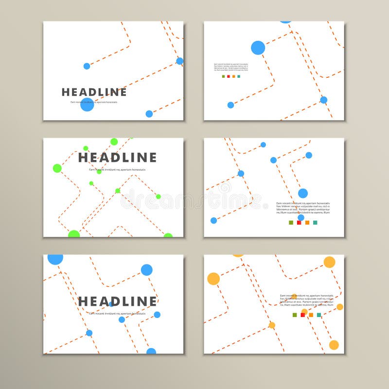 Abstract Template Presentation of Dotted Lines and Balls Stock Vector ...