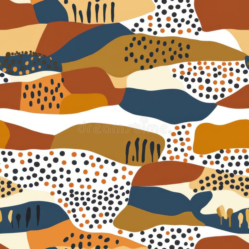 Abstract Terracotta Color Shapes Patterned Background Stock Image ...
