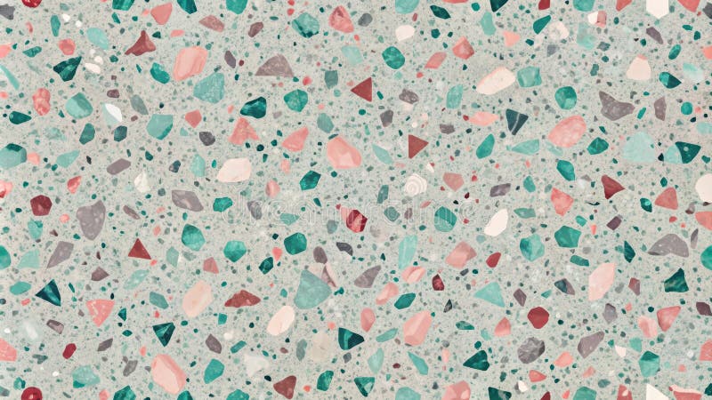 Abstract Terrazzo Design with Pastel Colored Chips and Neutral Base ...