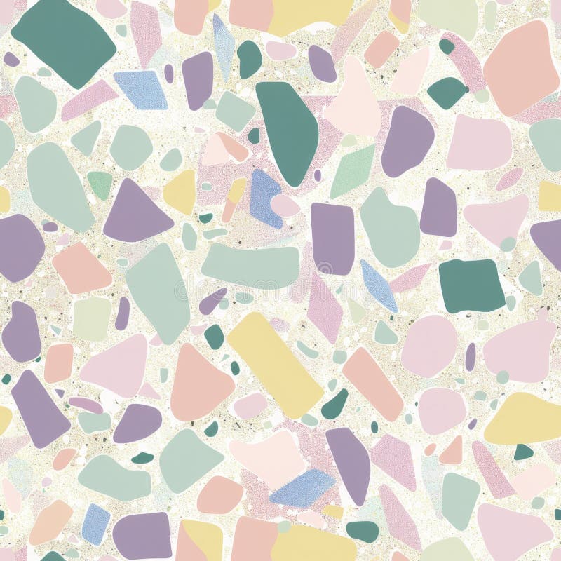 Abstract Terrazzo Flooring Pattern with Pastel Colors Stock Image ...