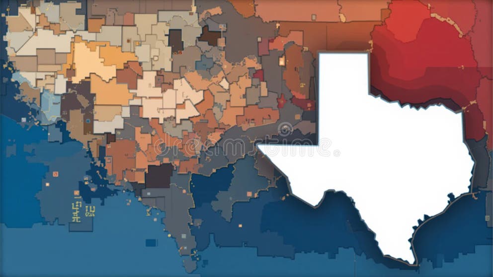 Abstract Texas Map: Data Visualization of Regional Variations Stock ...