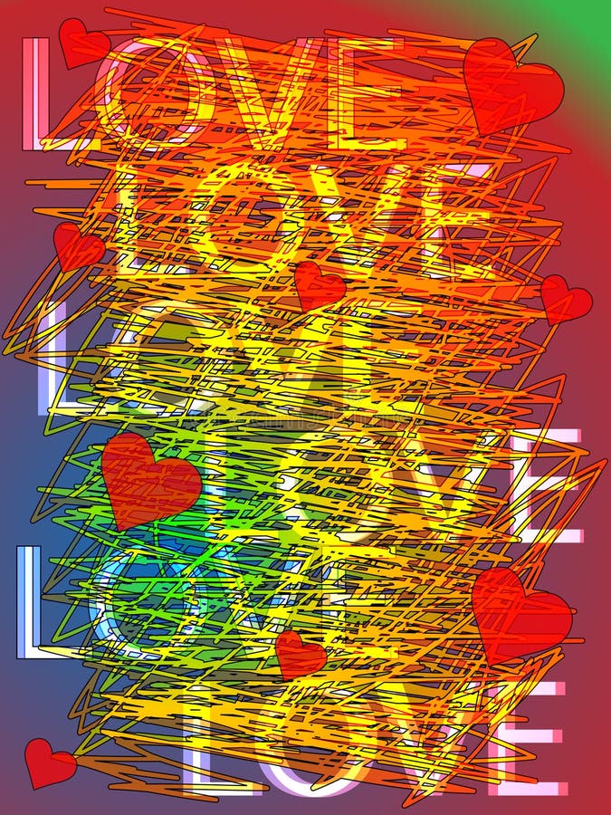 Abstract and text stock illustration. Illustration of love - 12938721