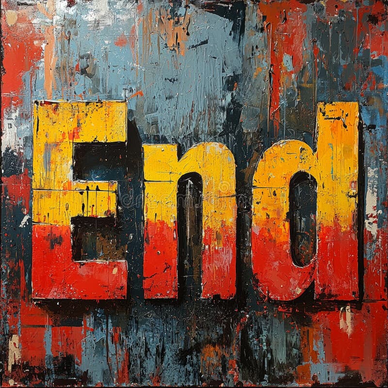 Abstract Text-based Artwork Featuring the Word End in Vibrant Colors ...