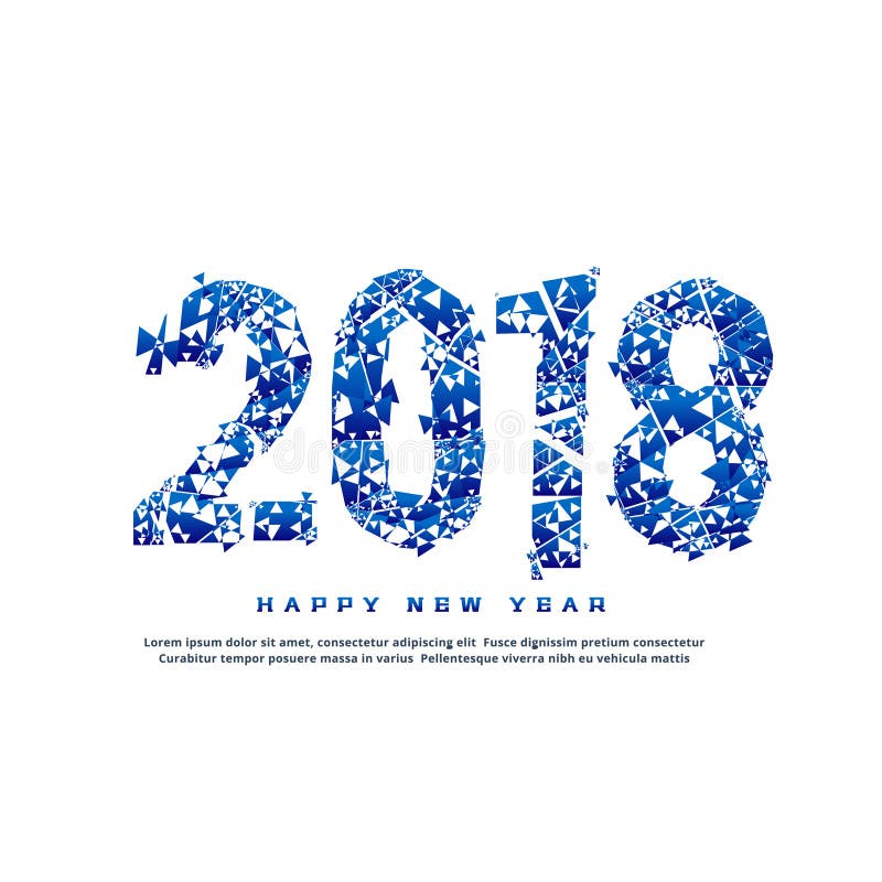 Abstract 2018 Text Effect in Broken Style Stock Vector - Illustration ...