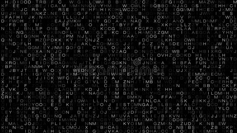 Abstract Text Letters on Black Background Random Pattern of Encrypted ...
