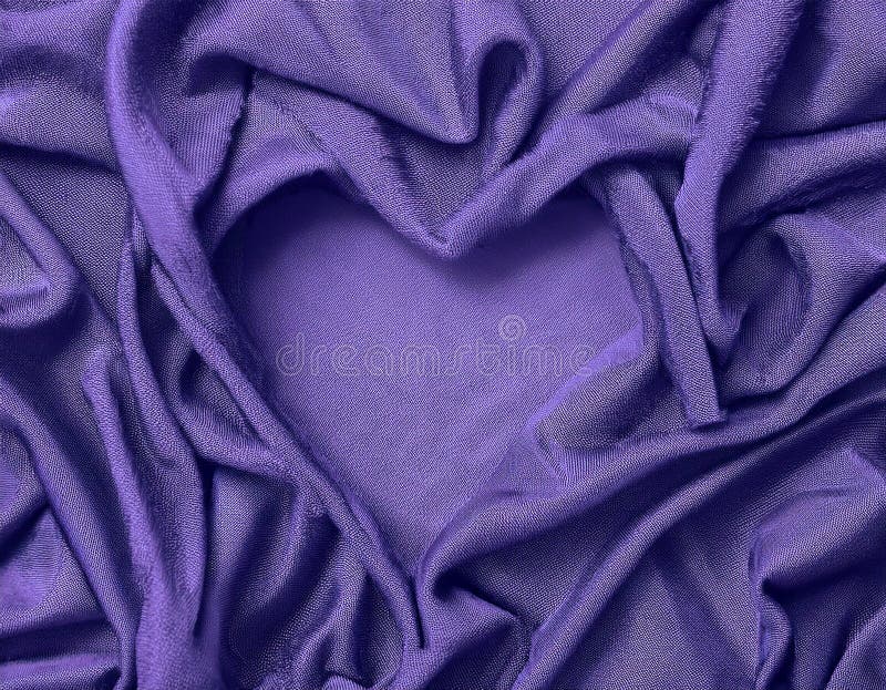 Abstract Textile Background: Heart-Shaped Purple Folded Pleats of ...