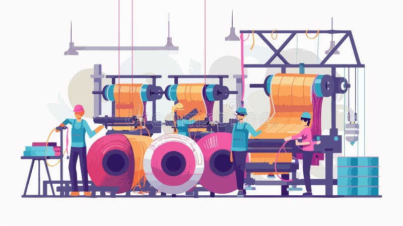 Abstract Textile Manufacturing Vector Concept Stock Vector ...